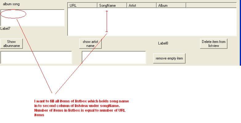How to fill second column of listview with listbox items?-VBForums